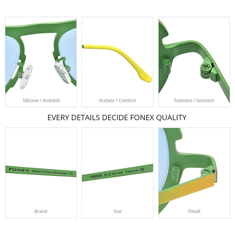 FONEX Pure Titanium Men Pilot Polarized Sunglasses F85800T – FONEX ...