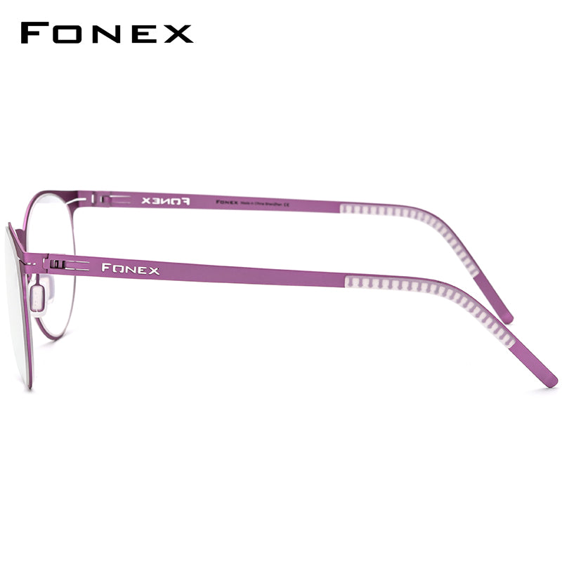FONEX Alloy Glasses Frame Women Round Screwless Eyeglasses F1023 ...