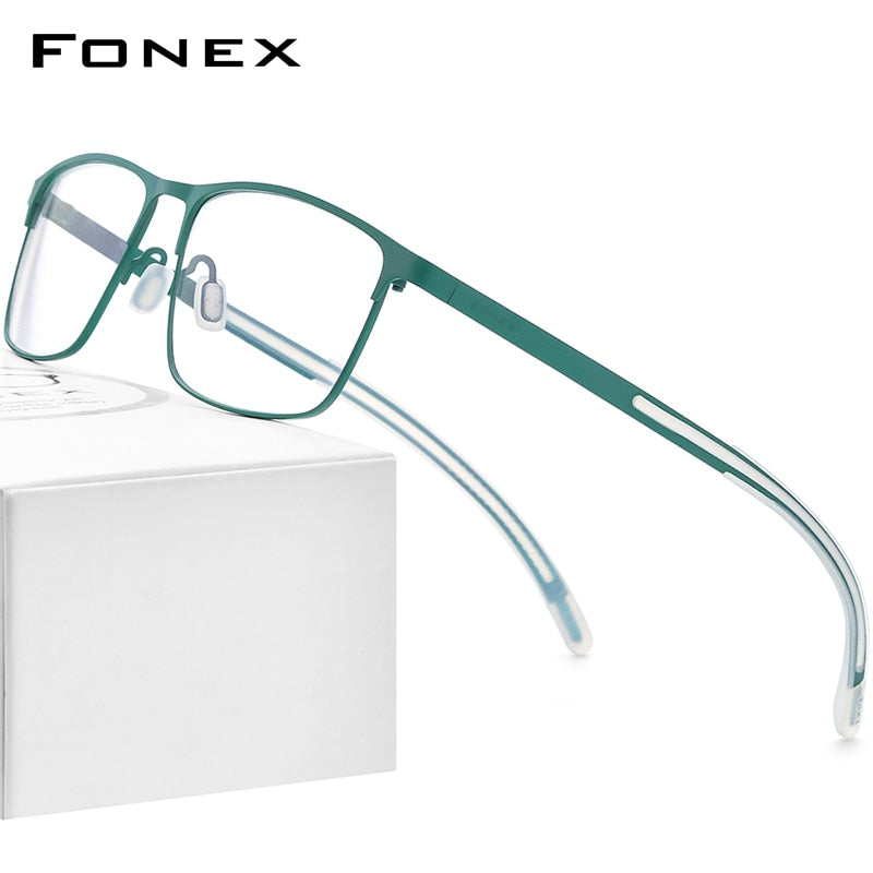 FONEX Pure Titanium Glasses Frame Men Square Eyeglass Frame 2023 New ...